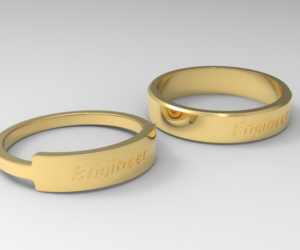ArtStation - Engineer Couple Ring Gold | Resources