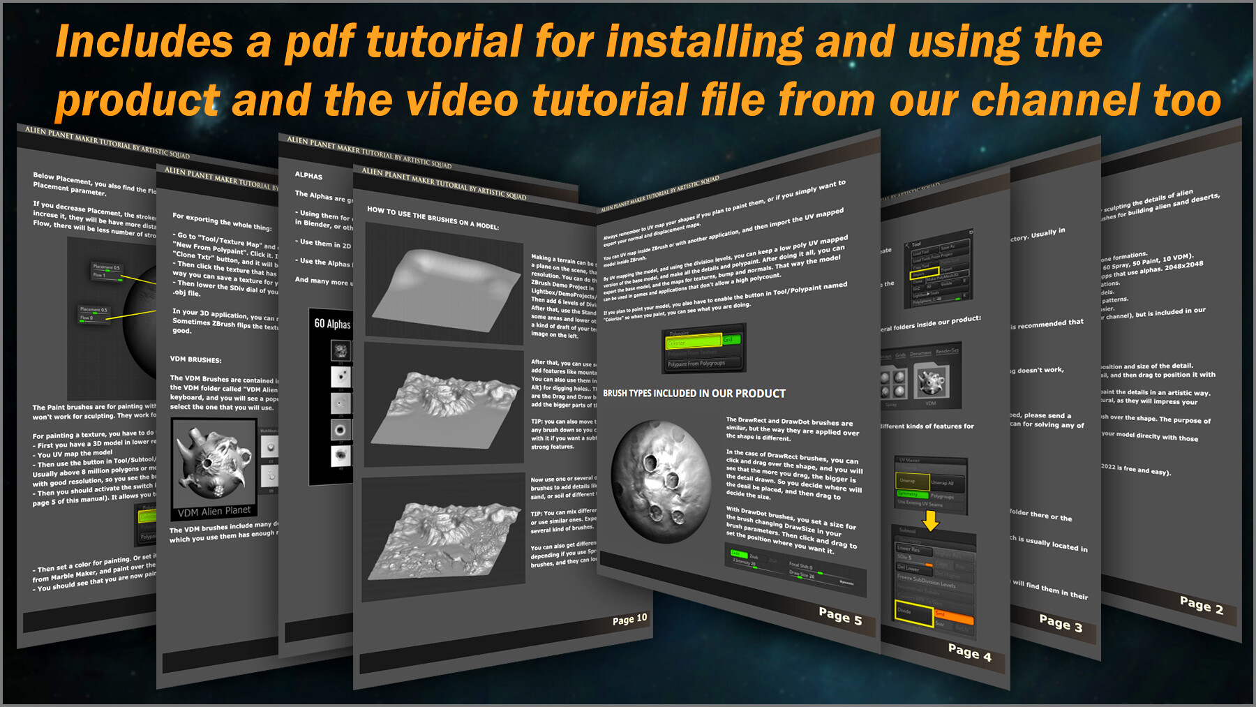 ArtStation - Alien Planet Maker 300 ZBrush Brushes 60 Alphas and 50 ...