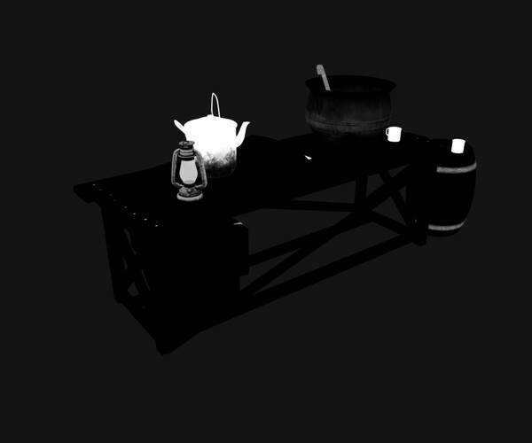 ArtStation - Game Asset - Table for preparing the stew | Game Assets