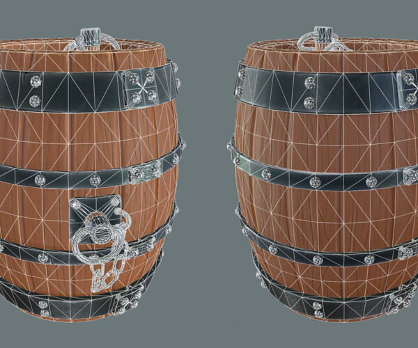 ArtStation - Stylized Old Wooden Barrel Prop | Game Assets