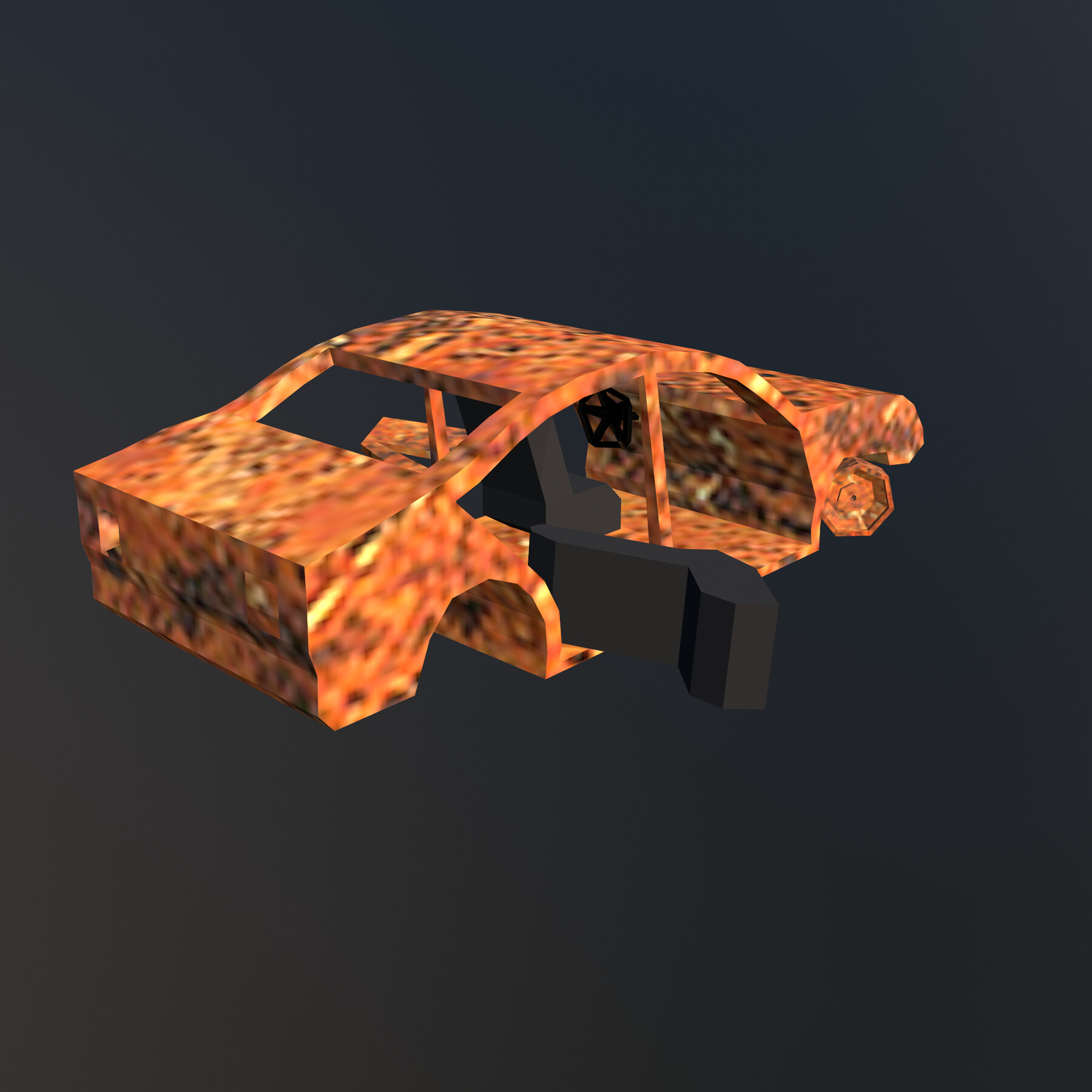 ArtStation - Burnt Car in PS1 Graphics Style | Game Assets