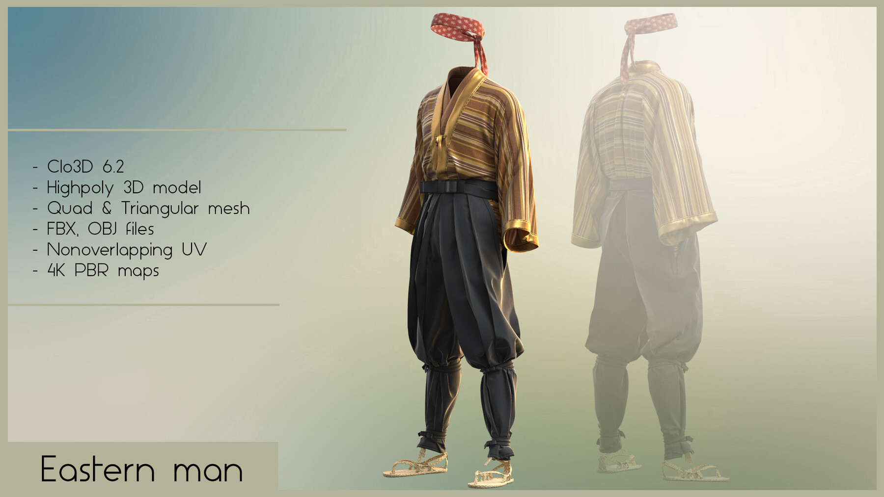 ArtStation - EASTERN MAN (complete male eastern style outfit made in ...