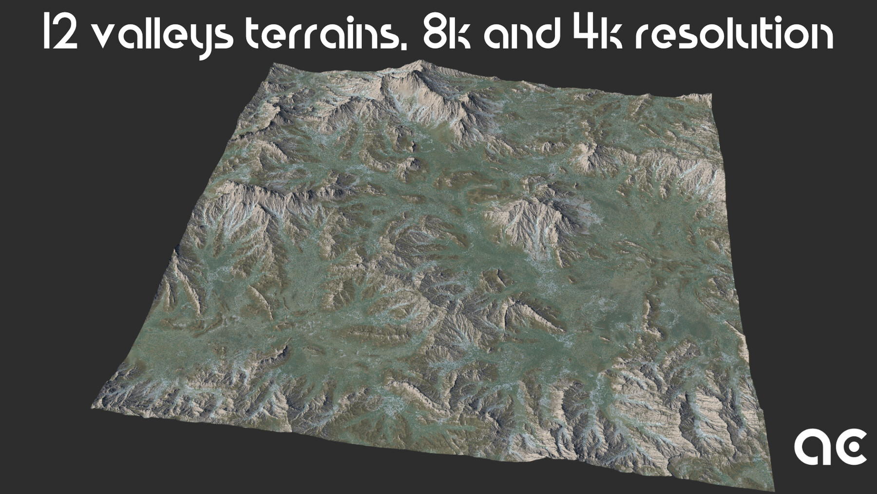 Andrea Cantelli - Valleys Terrains Collection Vol.1 | 12 Terrains at 8k resolution, Heightmaps ...