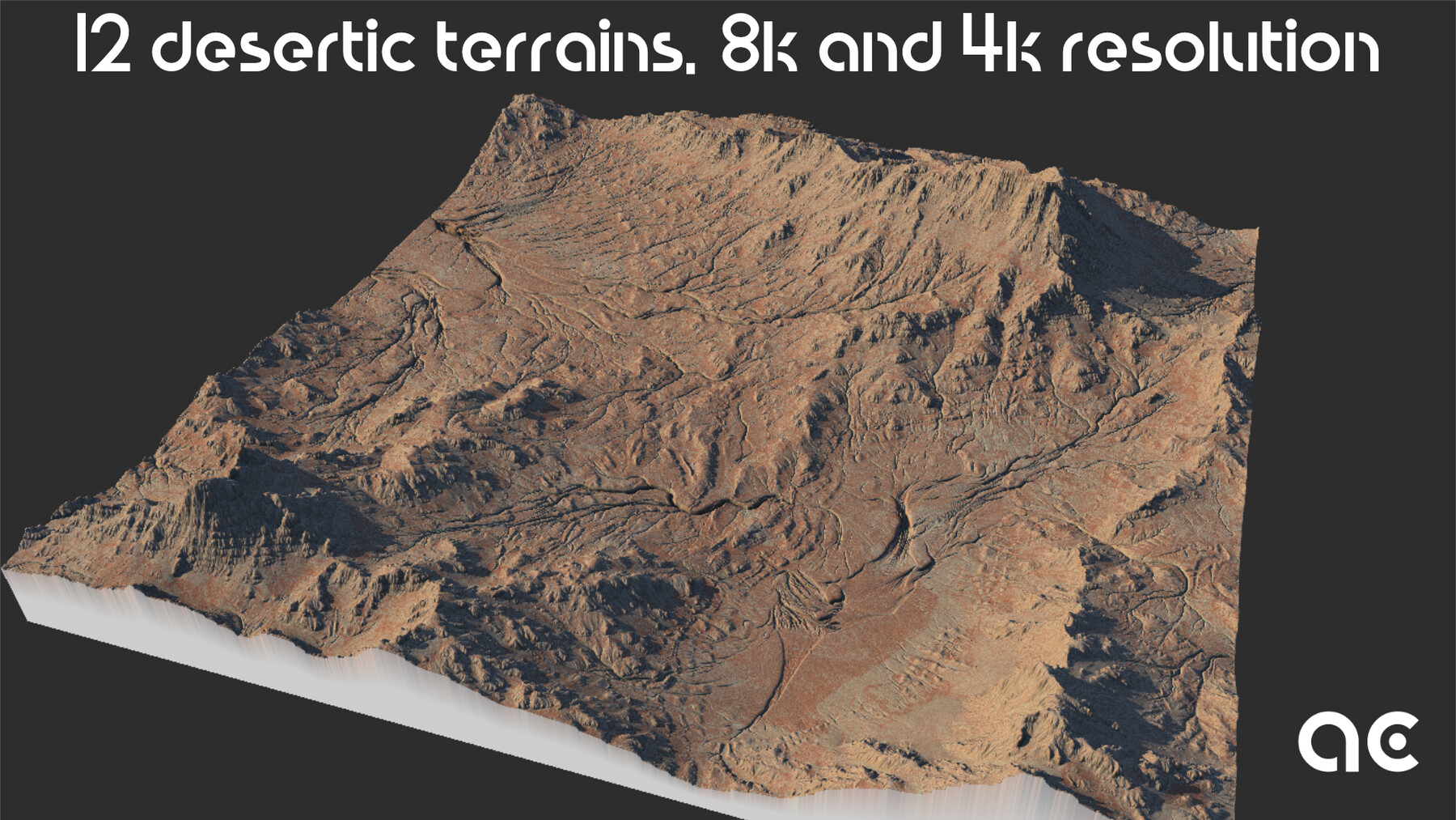 Andrea Cantelli - Desertic Terrains Collection Vol.1 | 12 Terrains at 8k resolution, Heightmaps ...