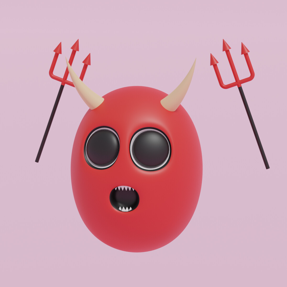 ArtStation - Cartoon Cute Devil and Devil Trident 3D Model | Resources