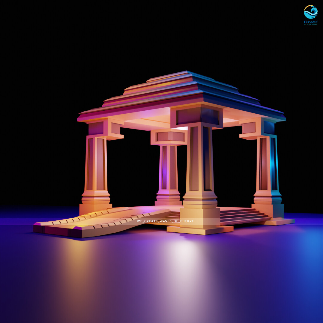 ArtStation - 3d Building with pillars | Game Assets