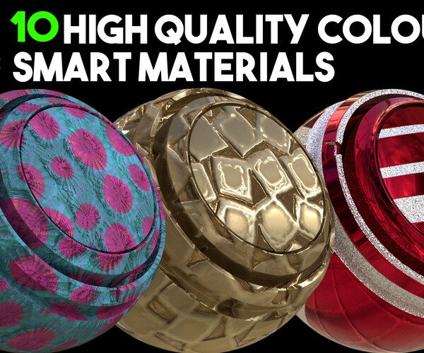 ArtStation - 10 High Quality Crazy Colour Smart Materials / .spsm ...