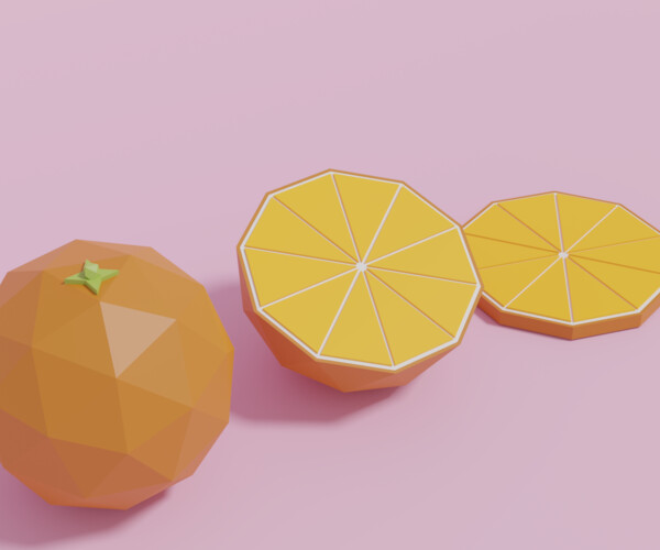 ArtStation - Low Poly Cartoon Orange 3D Model | Resources