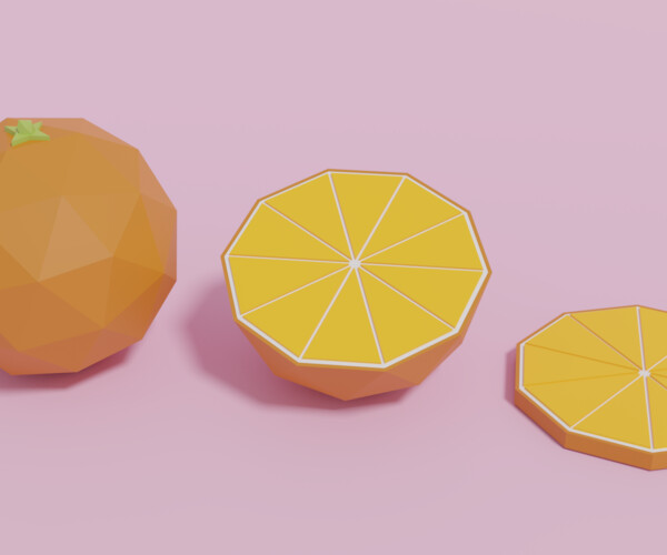 ArtStation - Low Poly Cartoon Orange 3D Model | Resources