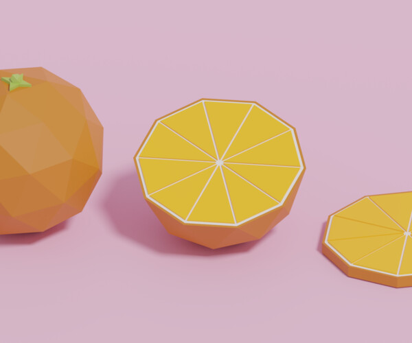ArtStation - Low Poly Cartoon Orange 3D Model | Resources