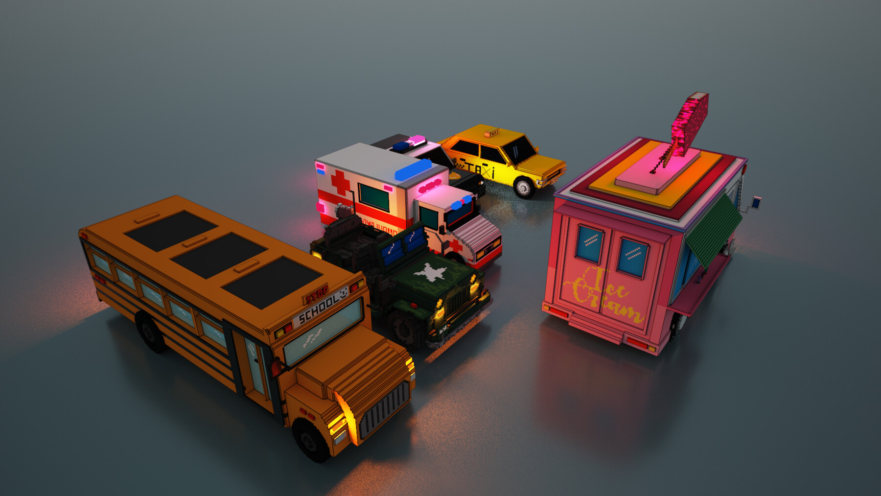 ArtStation - 6 Voxel Vehicles 3D MagicaVoxel Designs | Game Assets