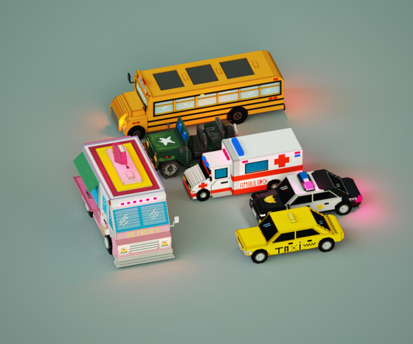 ArtStation - 6 Voxel Vehicles 3D MagicaVoxel Designs | Game Assets