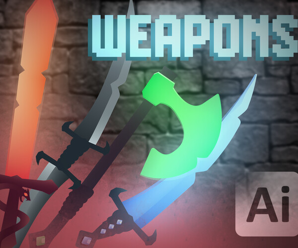 ArtStation - 2D Vector Weapons Pack | Game Assets