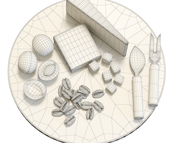 ArtStation - 3D Model / Food Set 12 / Cheese Board with Apricots ...