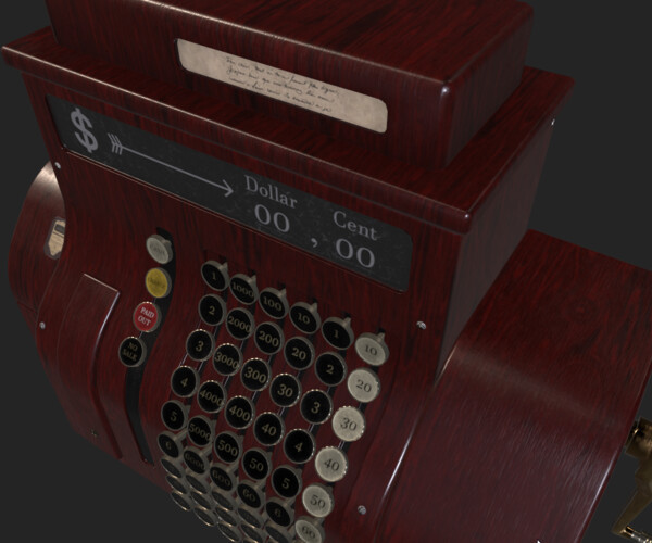 ArtStation - Vintage Cash Register, [customizable Keys/Labels, Game ...