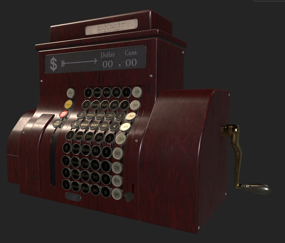 ArtStation - Vintage Cash Register, [customizable Keys/Labels, Game ...
