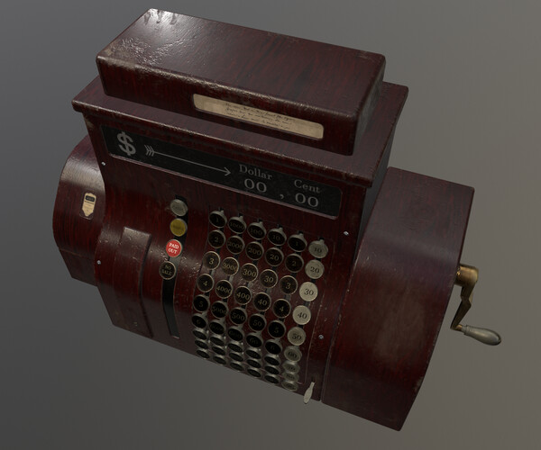 ArtStation - Vintage Cash Register, [customizable Keys/Labels, Game ...