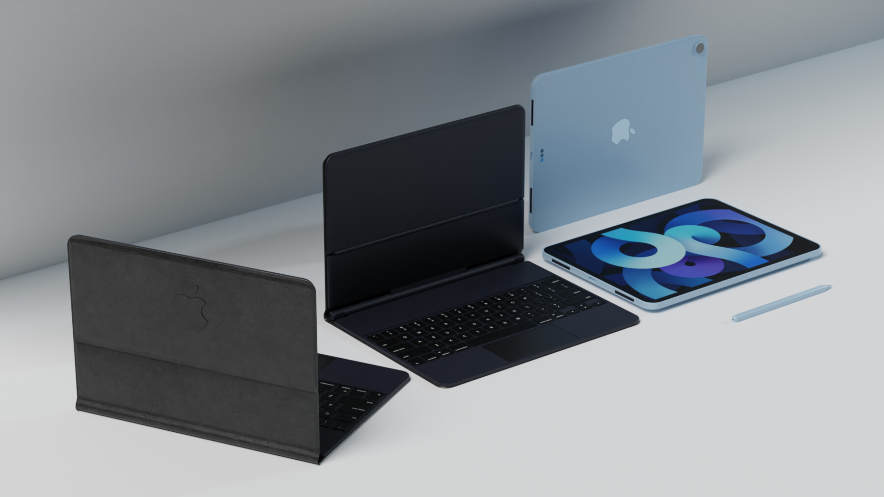 ArtStation - Apple iPad 2021 with cover - keyboard and pencil all ...