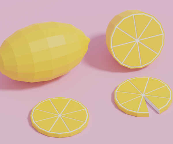 ArtStation - Low Poly Cartoon Lemon 3D Model | Resources