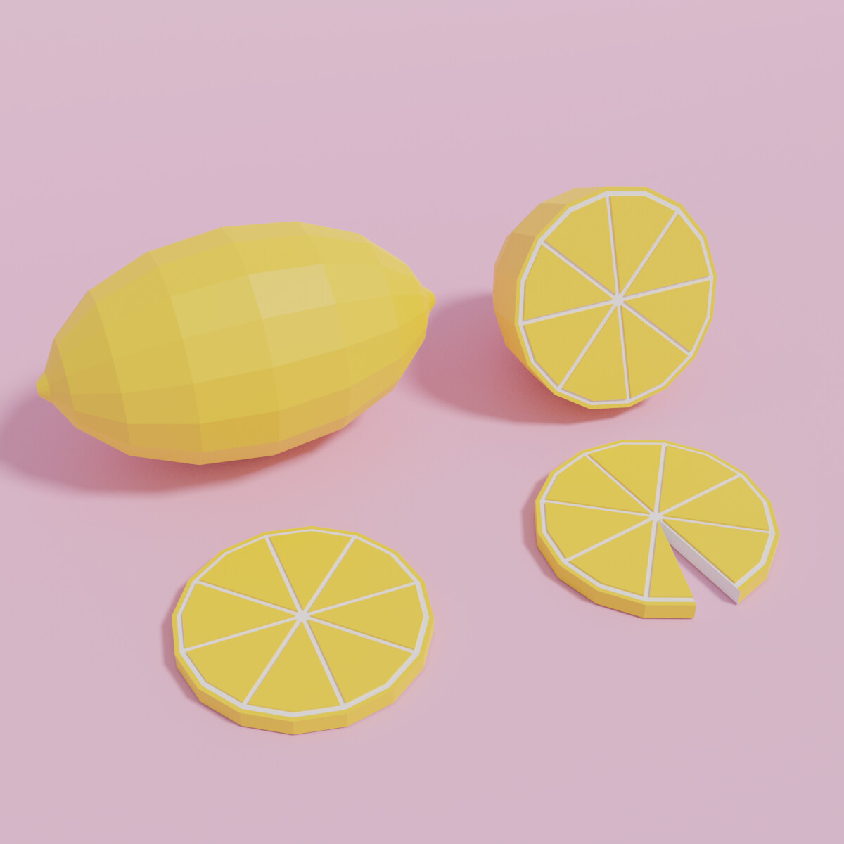ArtStation - Low Poly Cartoon Lemon 3D Model | Resources