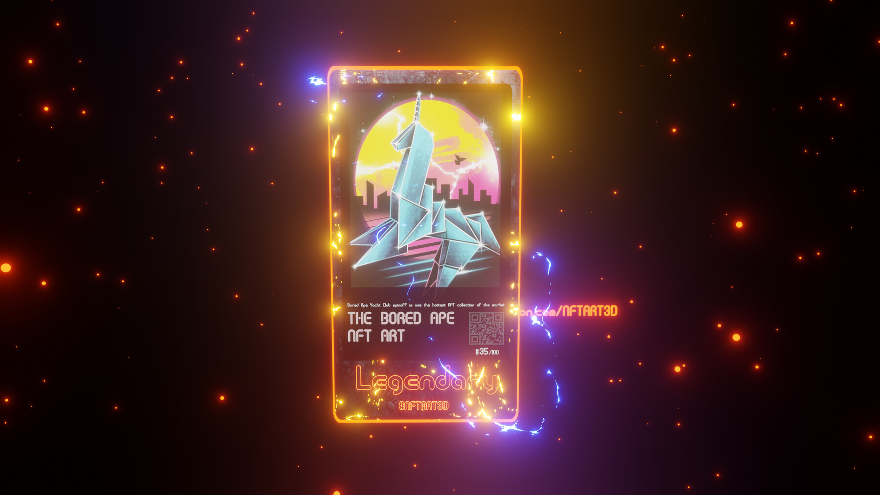 ArtStation - 3D NFT Collectible Card Blender Template File with Electricity Effect - Eevee ...