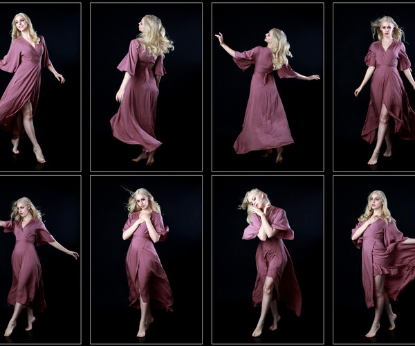 ArtStation - x125 Purple Dress - Pose Reference Pack | Resources