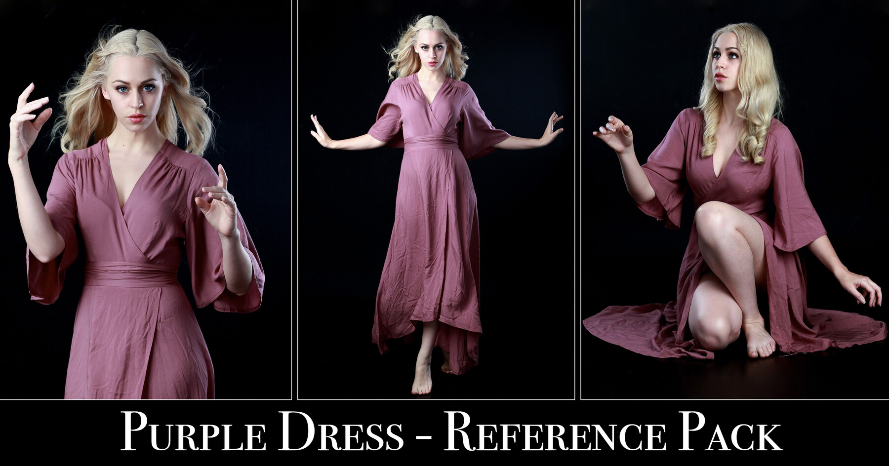 ArtStation - x125 Purple Dress - Pose Reference Pack | Resources