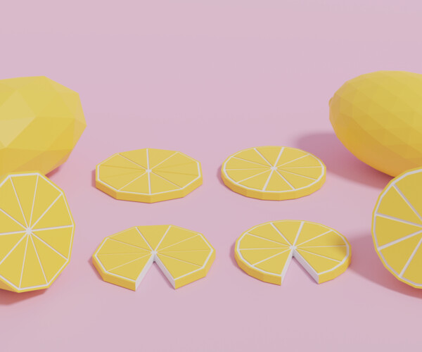 ArtStation - Low Poly Cartoon Lemon 3D model | Resources