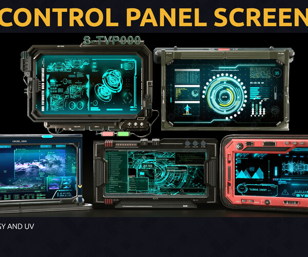 ArtStation - control panel screen - scifi panel Vol 01 3D model | Game ...