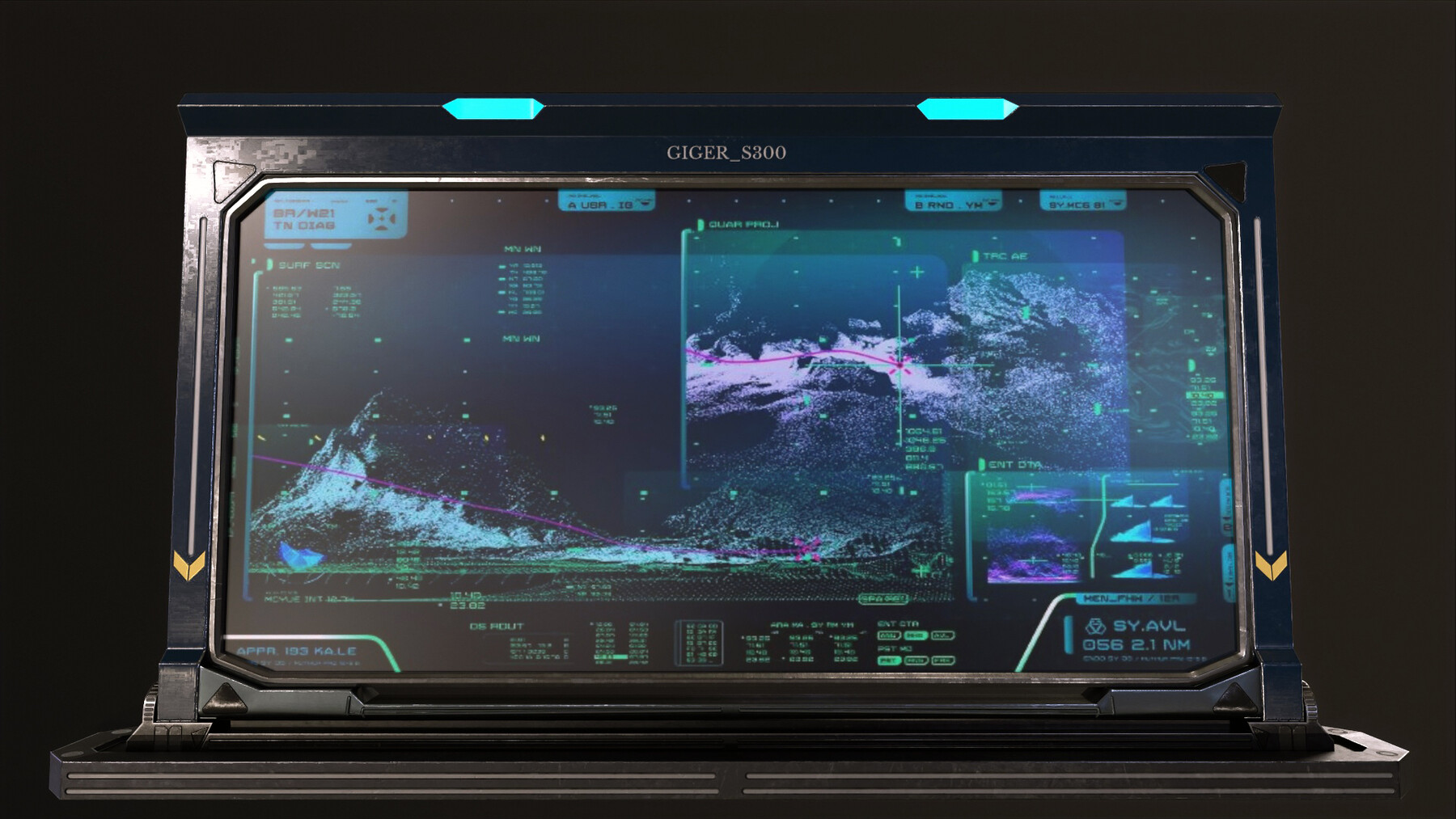 ArtStation - control panel screen - scifi panel Vol 01 3D model | Game ...