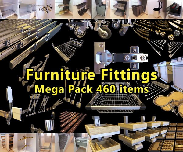ArtStation - Furniture Fittings Mega Pack 460 items | Resources