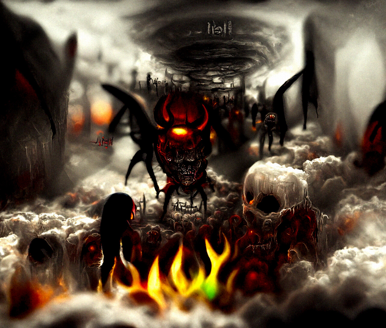 ArtStation - Hellish tunnel with creatures | Artworks