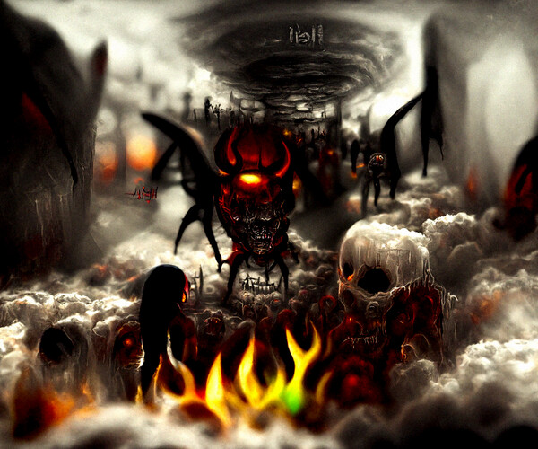 ArtStation - Hellish tunnel with creatures | Artworks