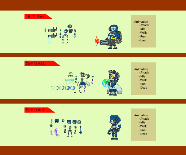 ArtStation - horde robot sprites | Game Assets