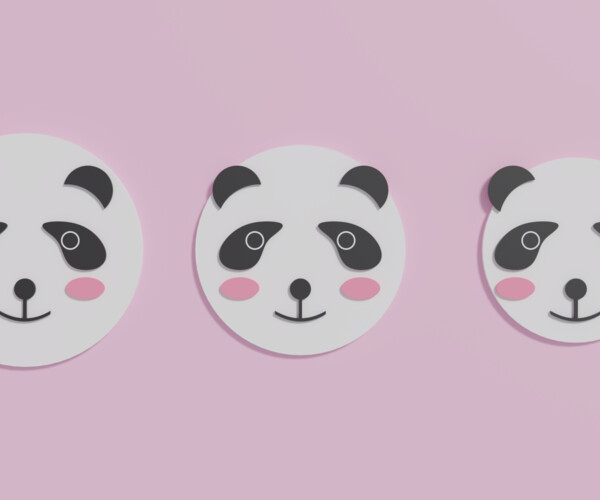 ArtStation - Cartoon Cute Panda Head 3D model | Resources