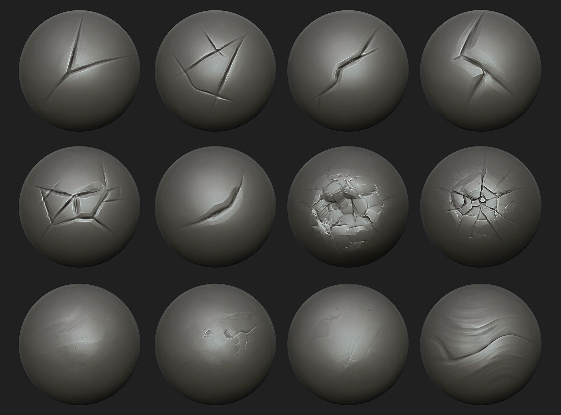 ArtStation - 12 Stylised Rock Alphas | Brushes