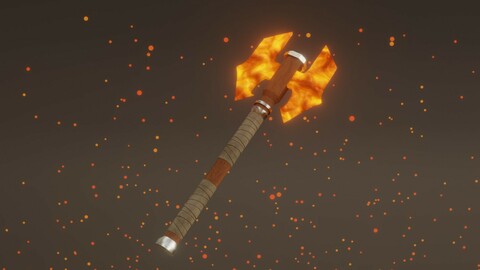 ArtStation - Double Bit Fire Axe - Model 01 | Game Assets