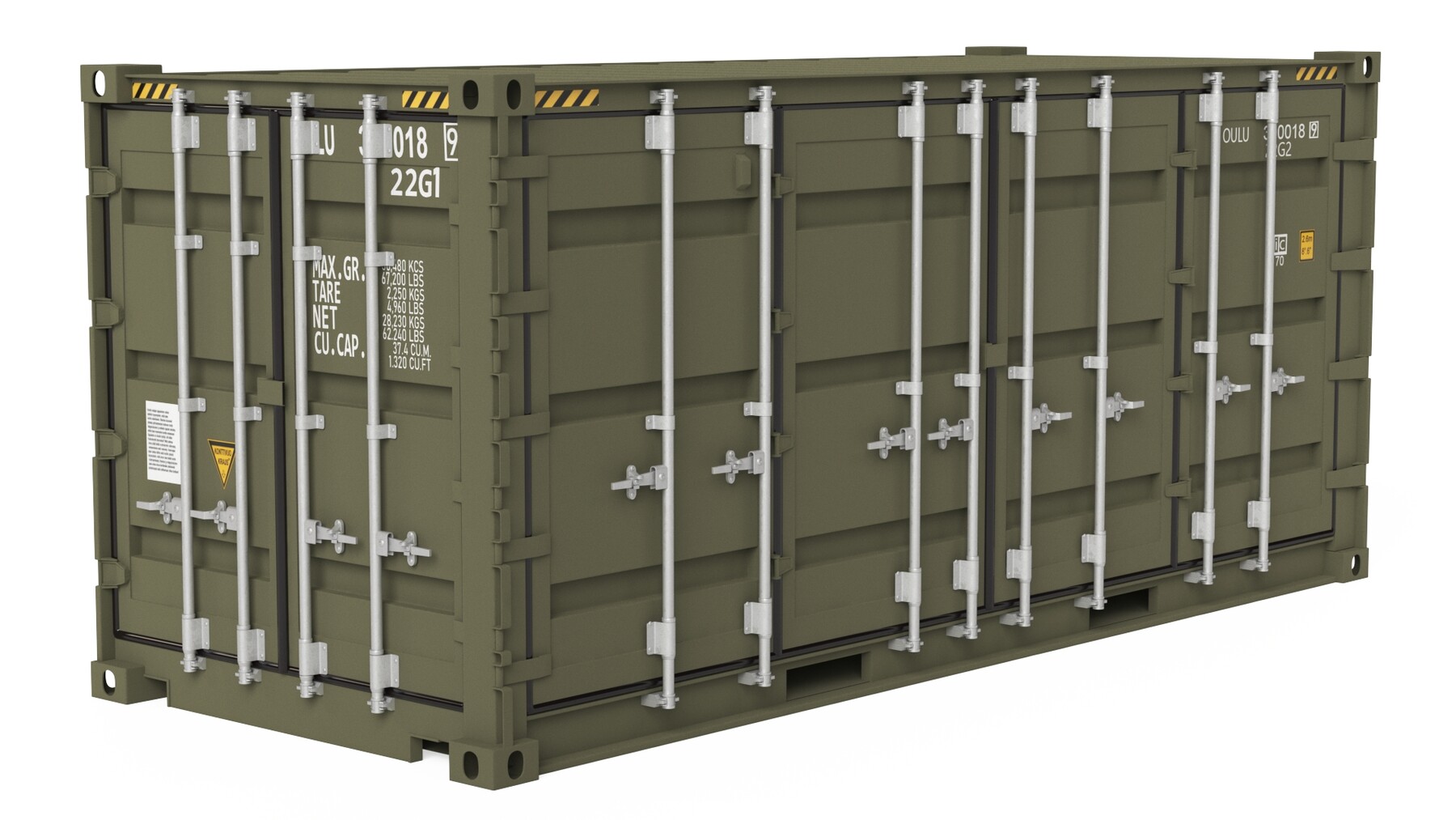ArtStation - 20 ft Military Containers Green Colour 3d Model | Resources