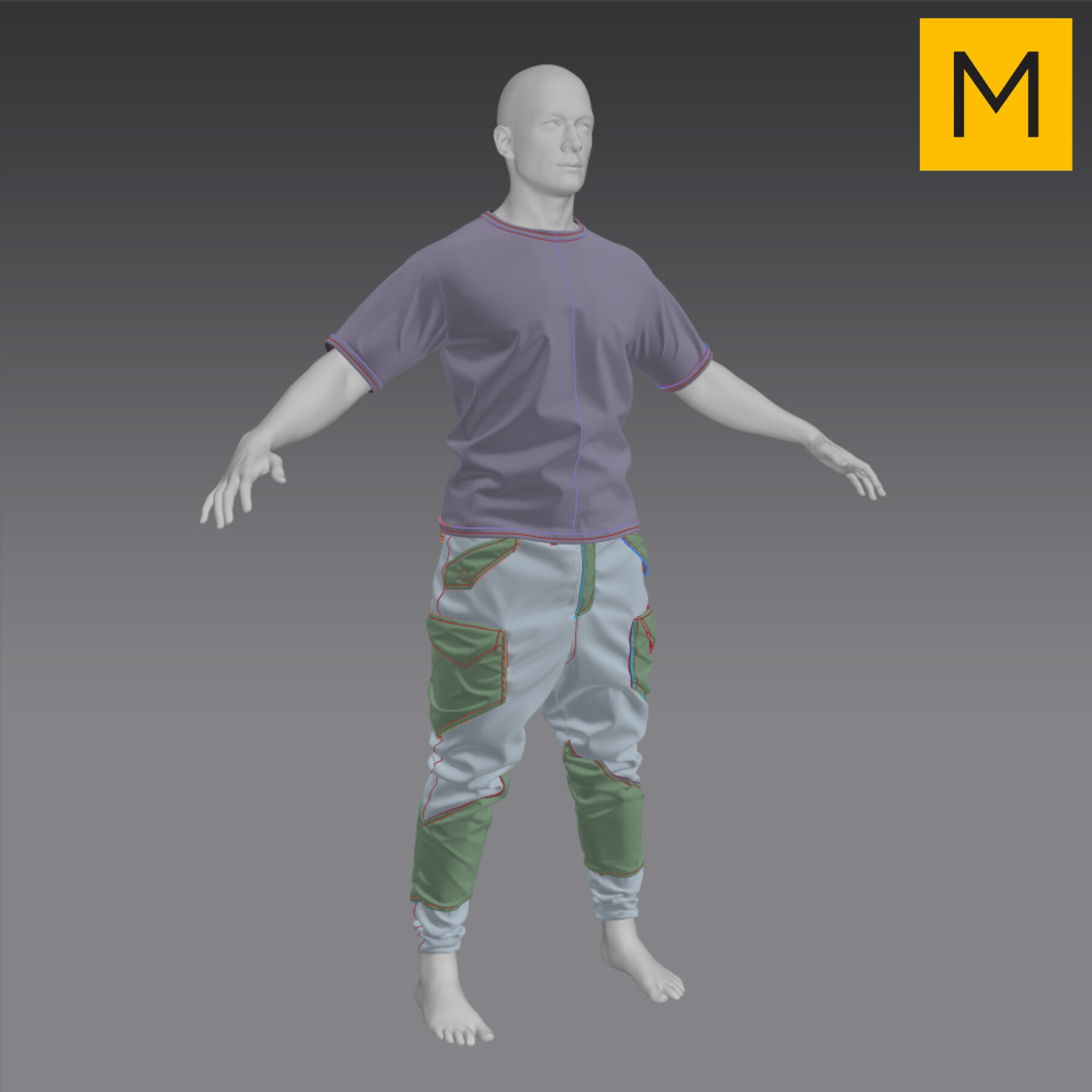 ArtStation - Men Clothes High Poly Clean Retopology 3D model | Game Assets