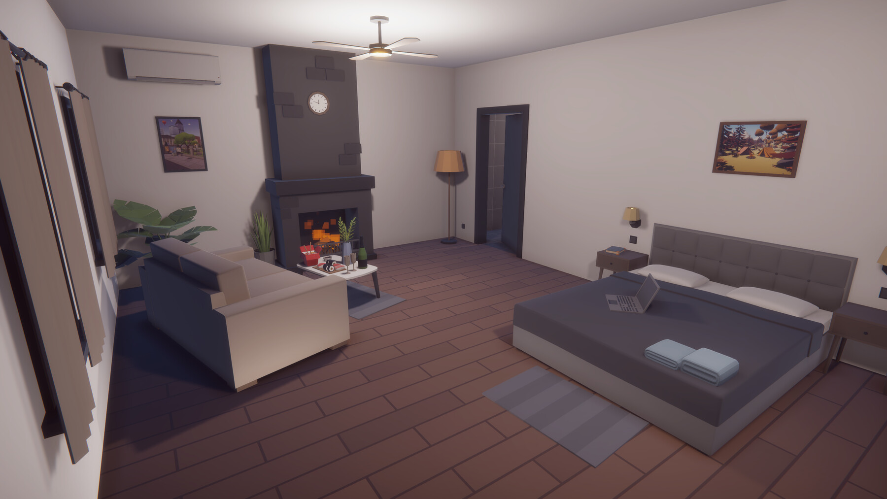 ArtStation - Low Poly House Interior and Exterior - Asset for Unity 3D ...