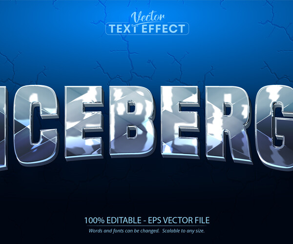 ArtStation - Iceberg text effect, editable cold game and cartoon text style | Artworks