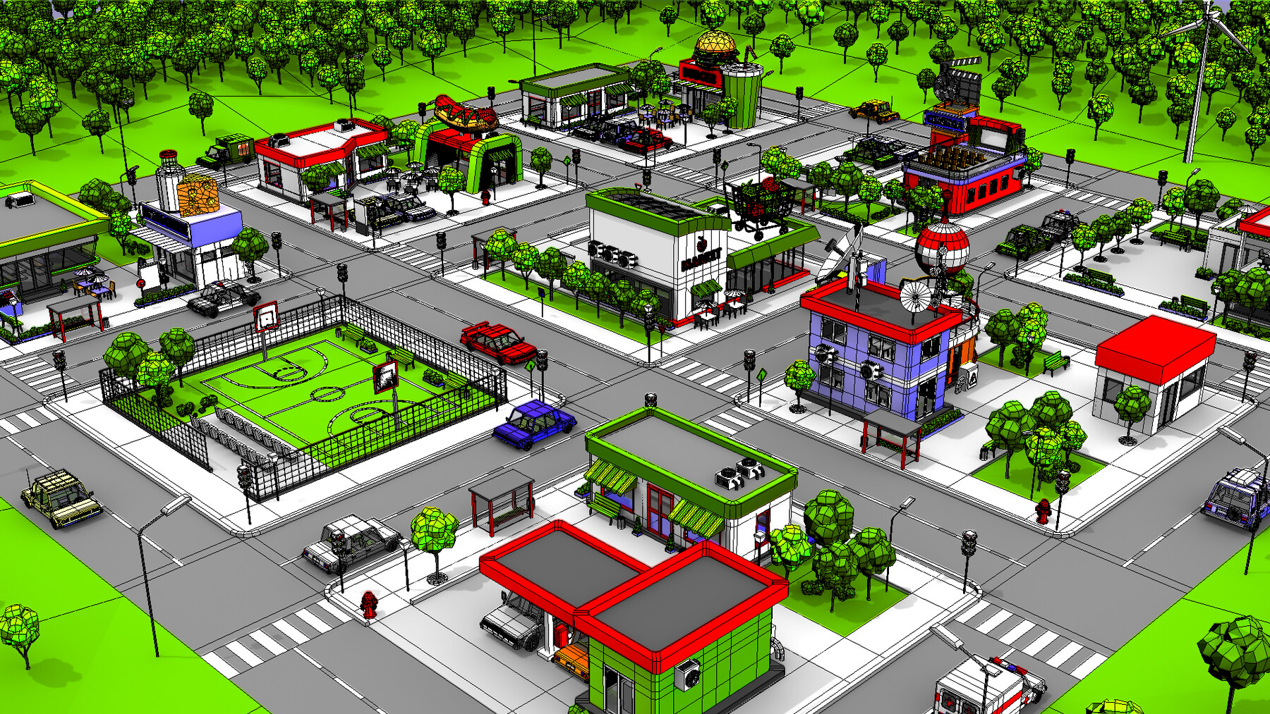 ArtStation - Cartoon Low Poly City | Resources