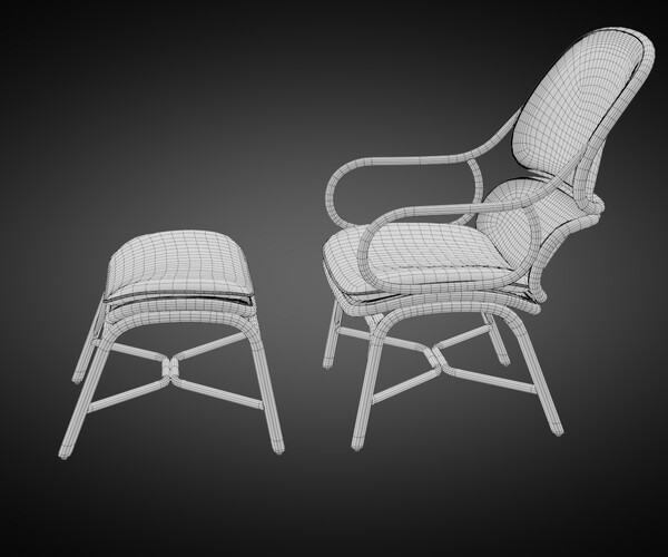 ArtStation - Expormim Frames Armchair with ottoman | Resources