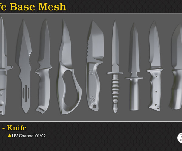 ArtStation - 50 Knife Base Mesh - VOL 01 | Game Assets