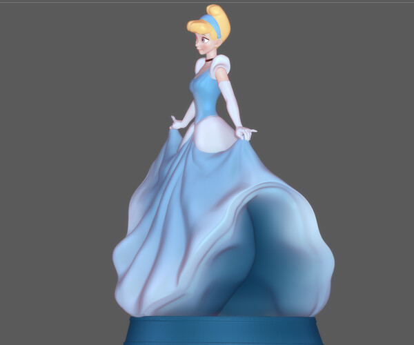 ArtStation - CINDERELLA DISNEY PRINCESS ANIMATION GIRL ANIME 3D PRINT ...