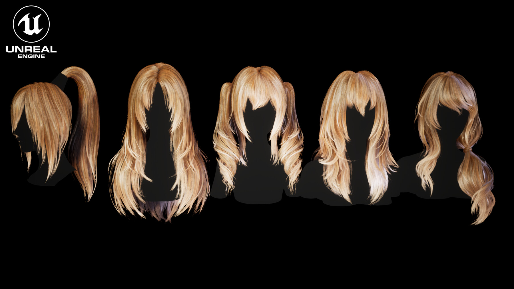 ArtStation - Stylized Hairstyle Pack Vol1 (5 pieces). Low-poly / Game ...