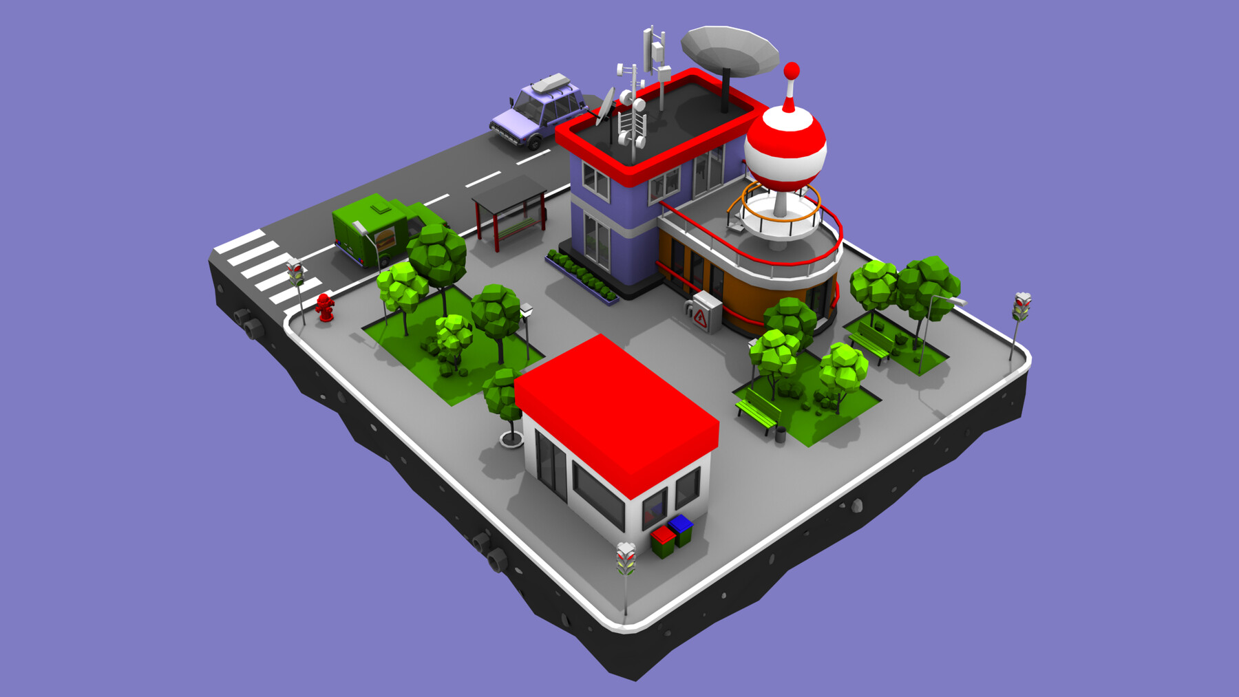 ArtStation - Science Center Block from Cartoon Low Poly City | Resources