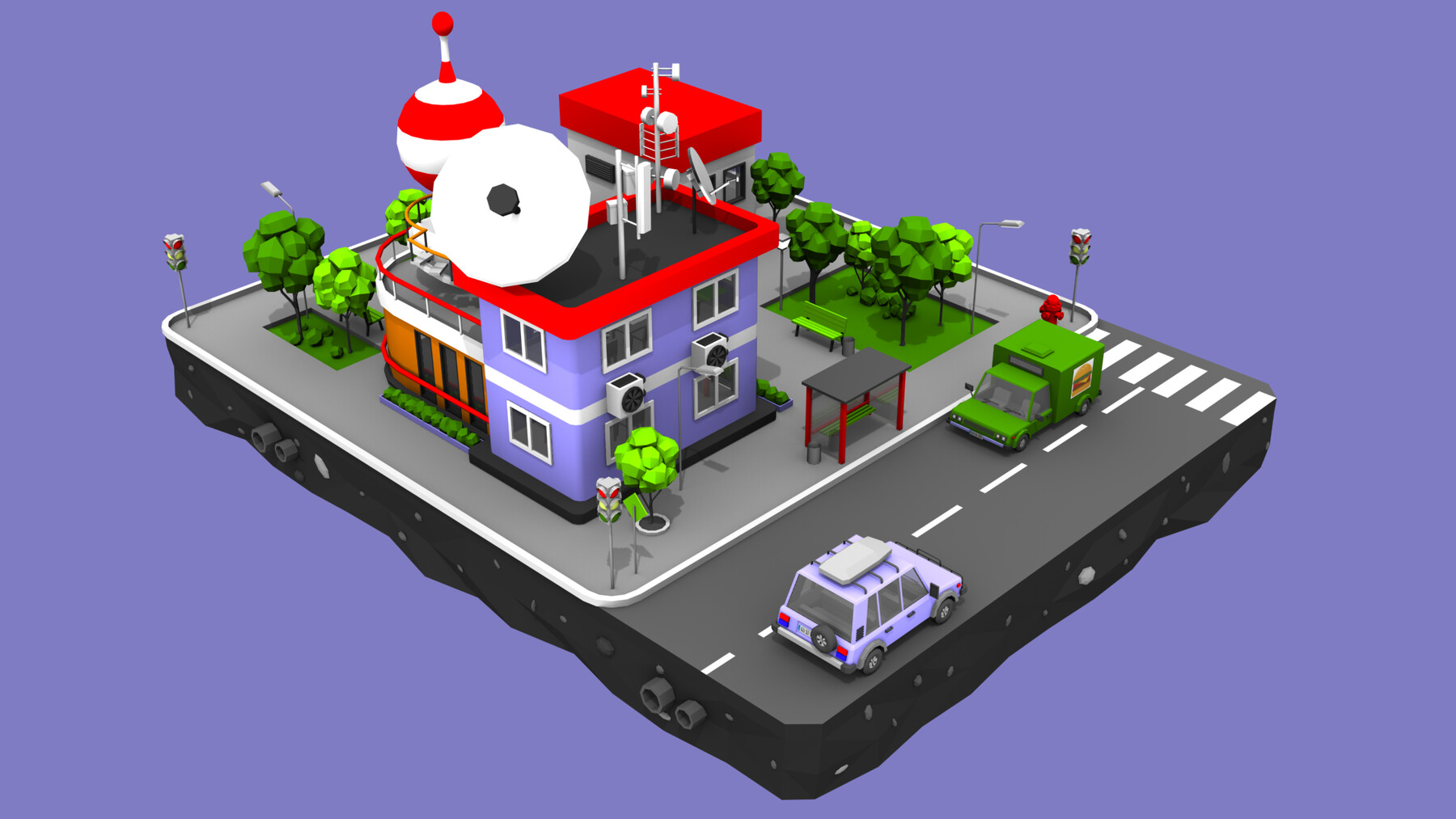 ArtStation - Science Center Block from Cartoon Low Poly City | Resources