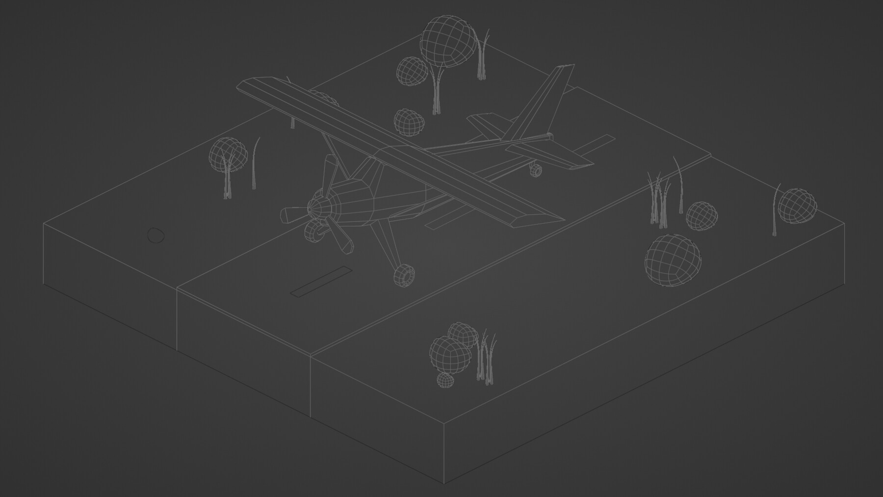 ArtStation - Low Poly Airplane Isometric Low-poly 3D model | Game Assets