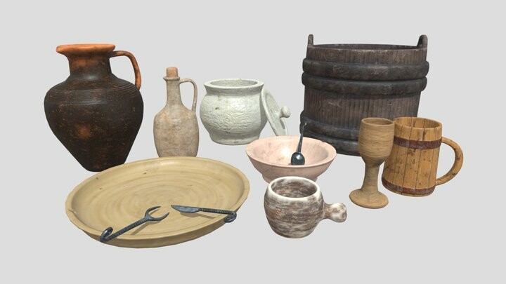 ArtStation - Medieval Tableware PROPS PBR Set#2 | Resources